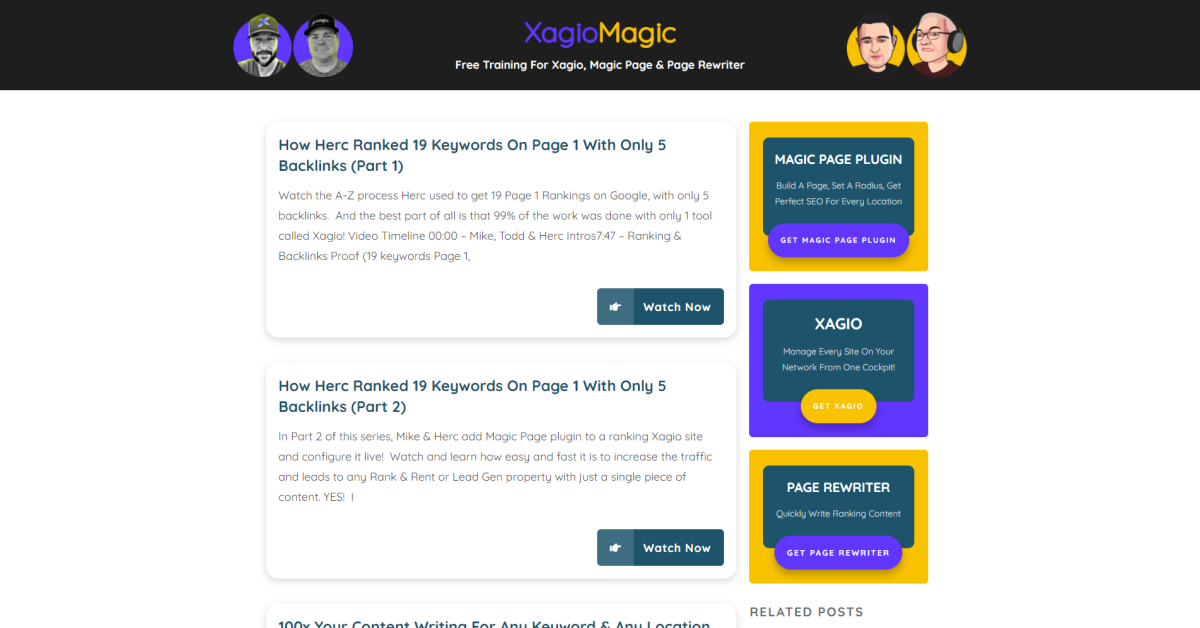 Xagio & Magic Page Plugin – Lessons For Xagio & MPP